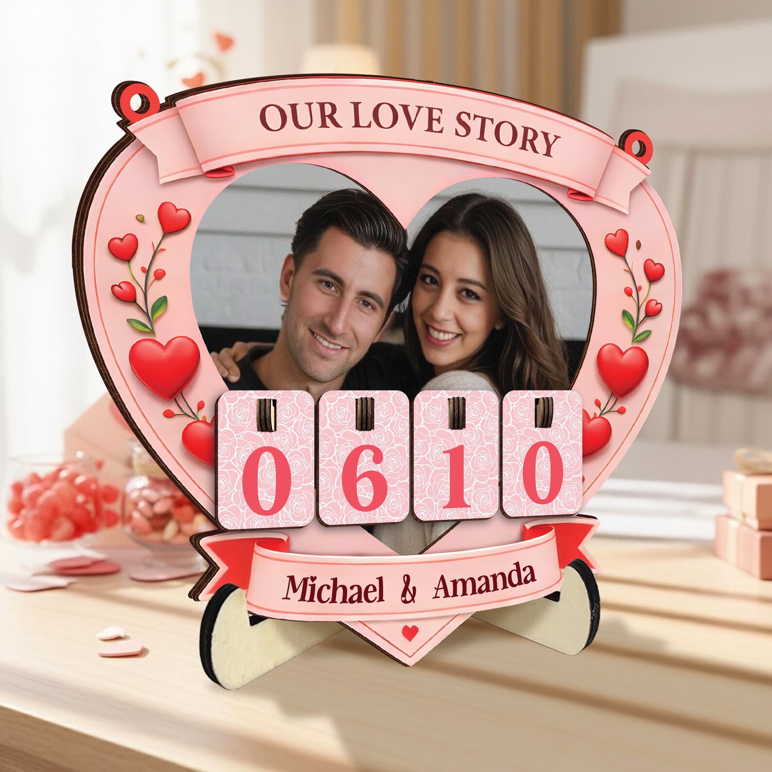 Custom Couple Days in Love Tracker Frame,couple Love Days Counter,our ...