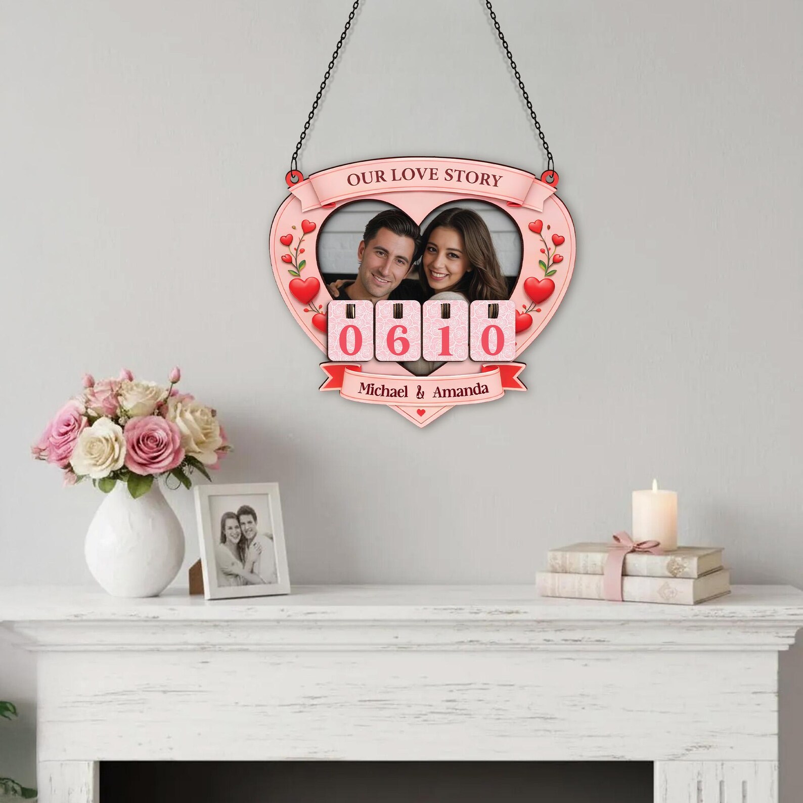 Custom Couple Days in Love Tracker Frame,couple Love Days Counter,our ...