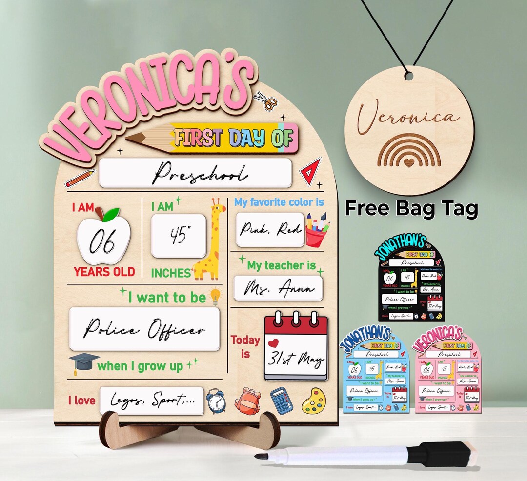 First Day of School Sign,reusable Back to School Sign,kid Gift,1st Day ...