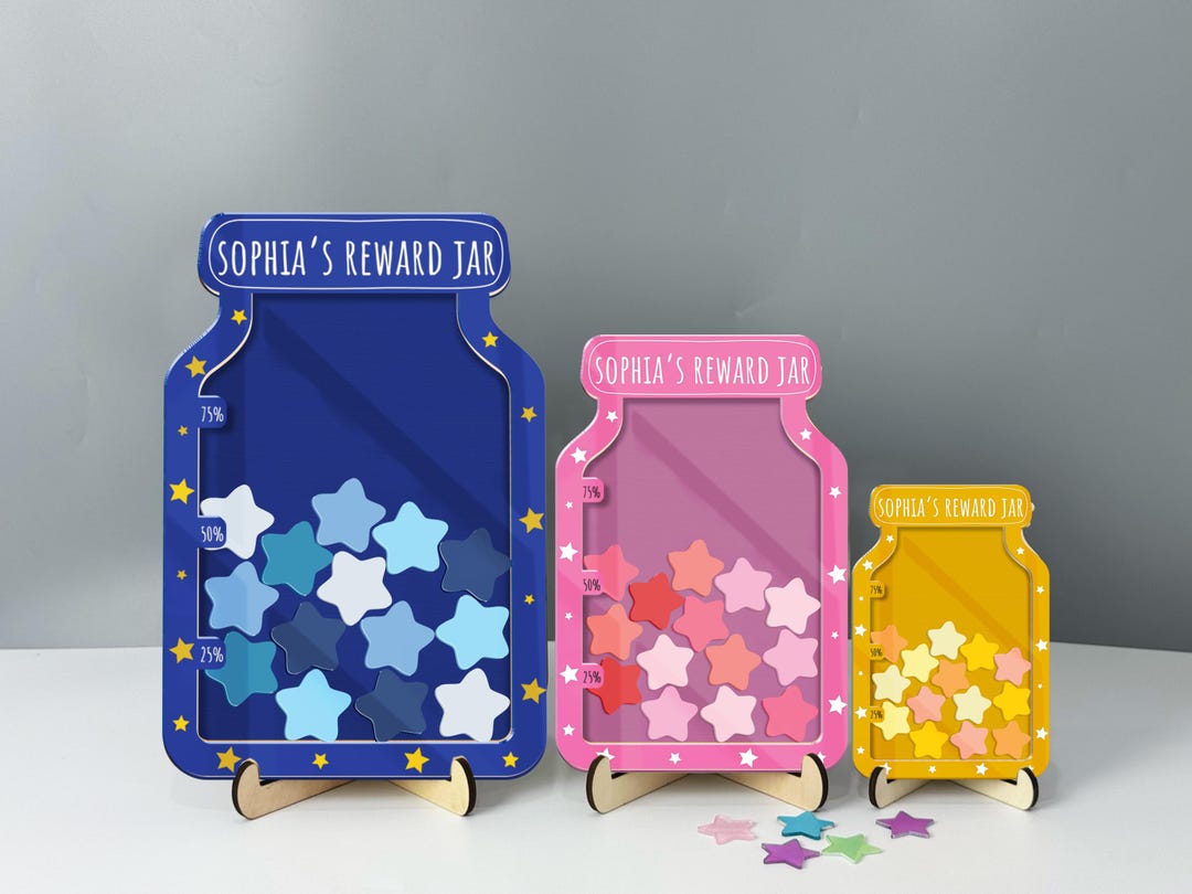 Magnetic Reward Jar With Tokens Classroom Teacher Smiley Star Jar,chore ...