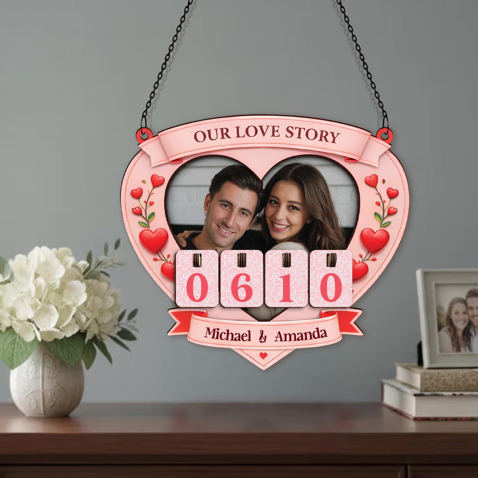 Custom Couple Days in Love Tracker Frame,couple Love Days Counter,our ...