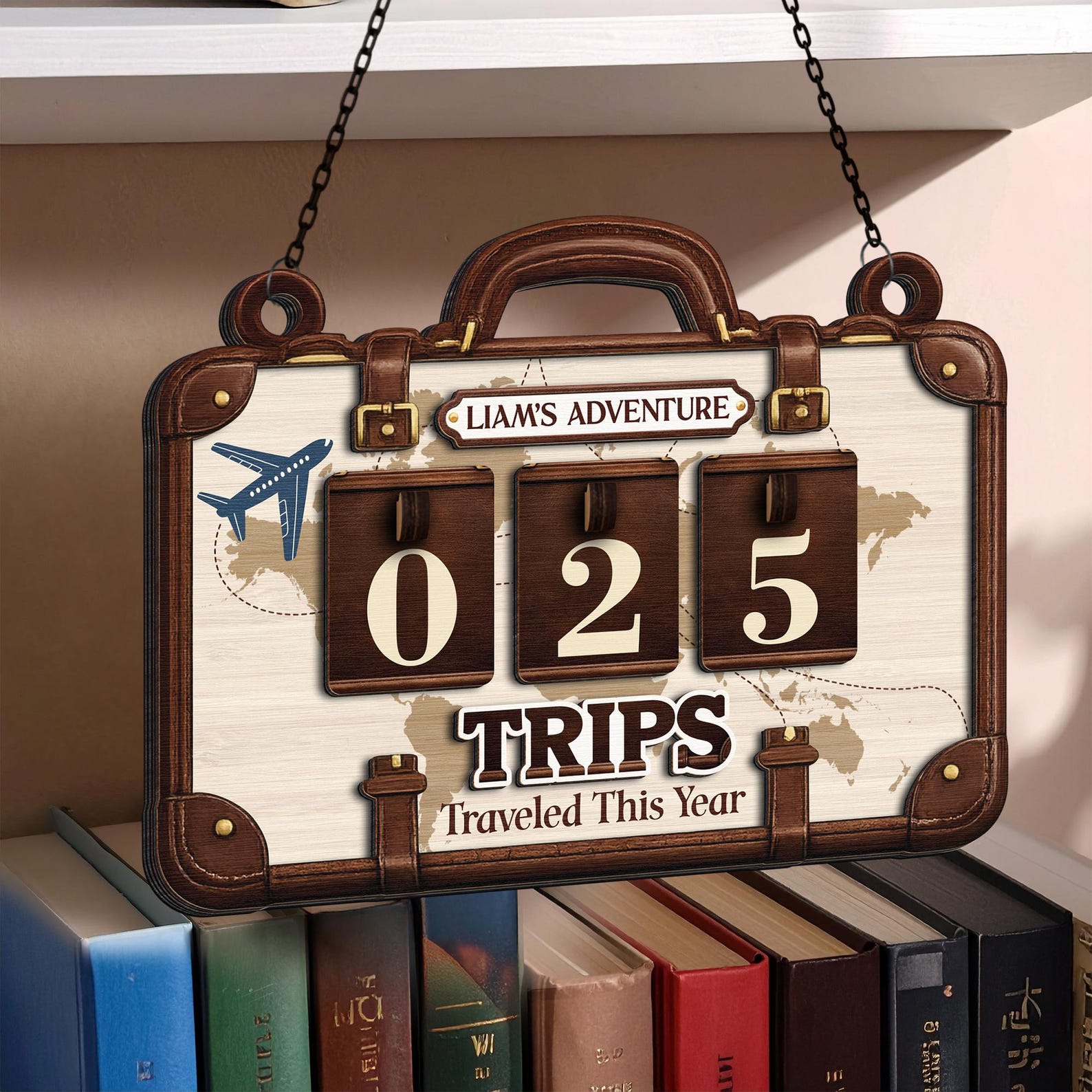 Custom Travel Trip Tracker Sign,journey Counter,travel Log Decor ...
