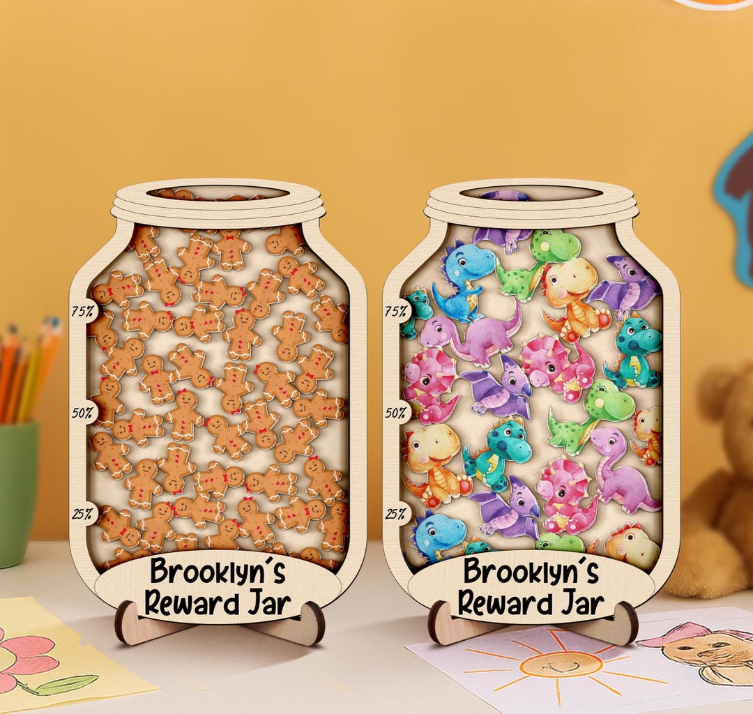 Personalised Star Smile Reward Jar,magnetic Reward Jar With Tokens ...