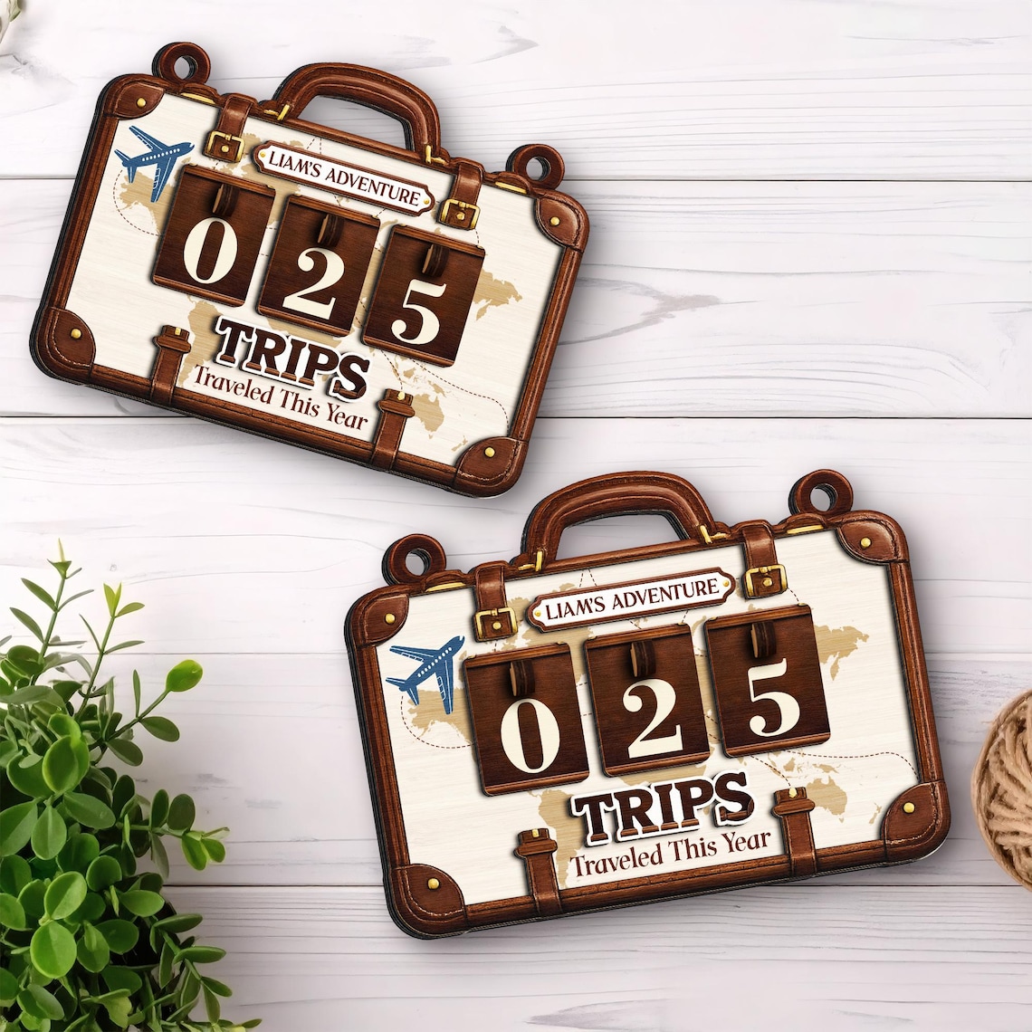 Custom Travel Trip Tracker Sign,journey Counter,travel Log Decor ...