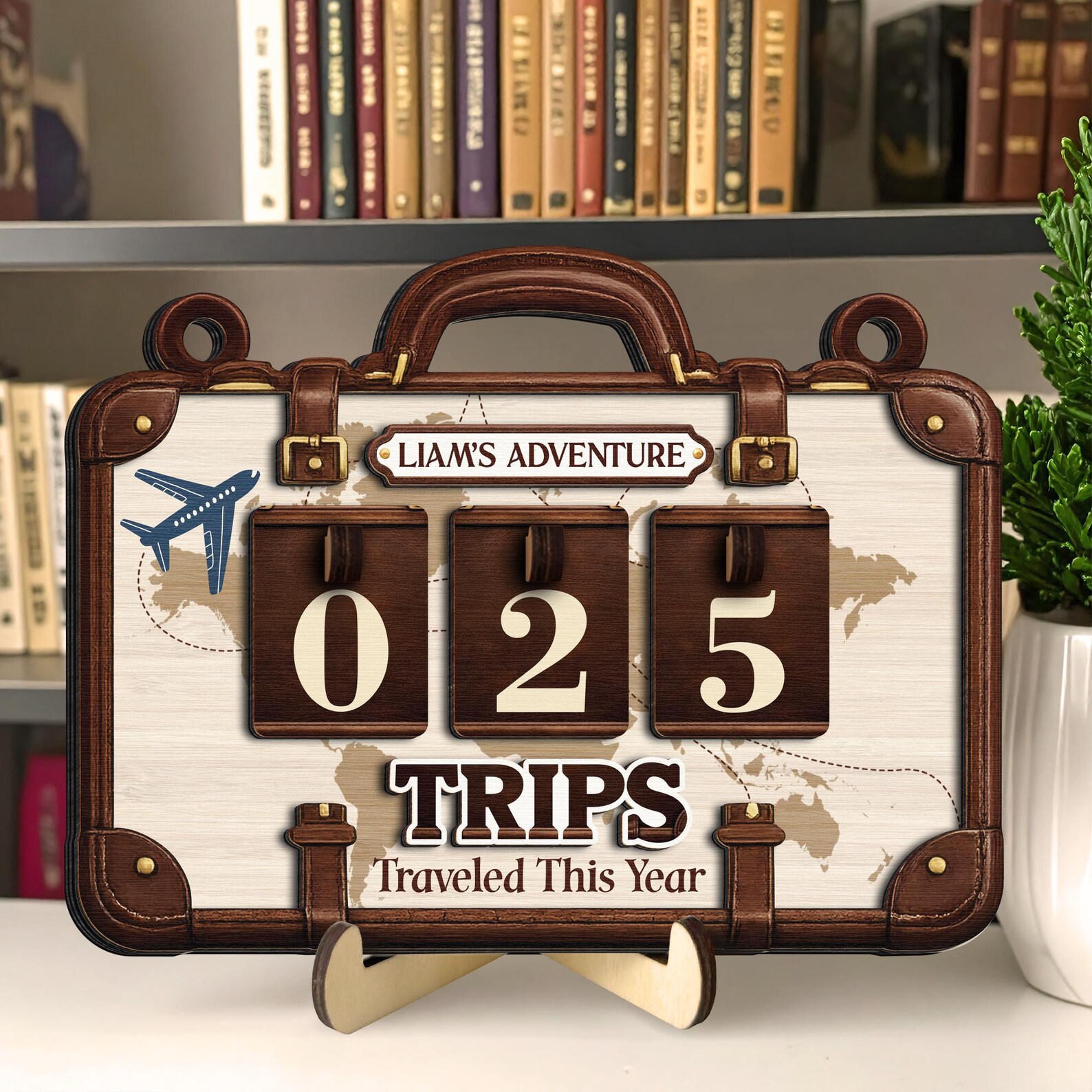 Custom Travel Trip Tracker Sign,journey Counter,travel Log Decor ...