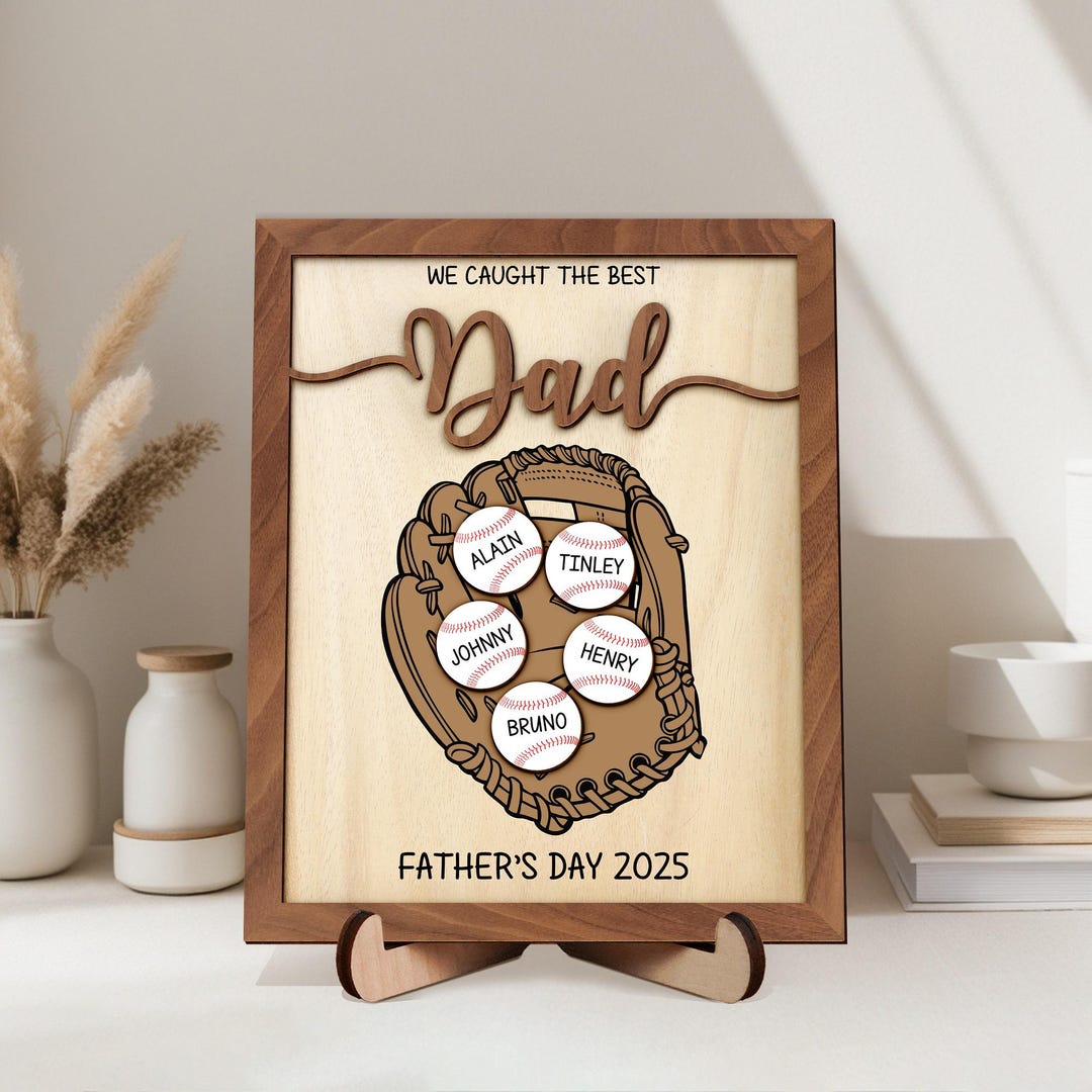 Personalized We Caught Best Dad Ever Frame,father's Day Gift,kid's Name ...