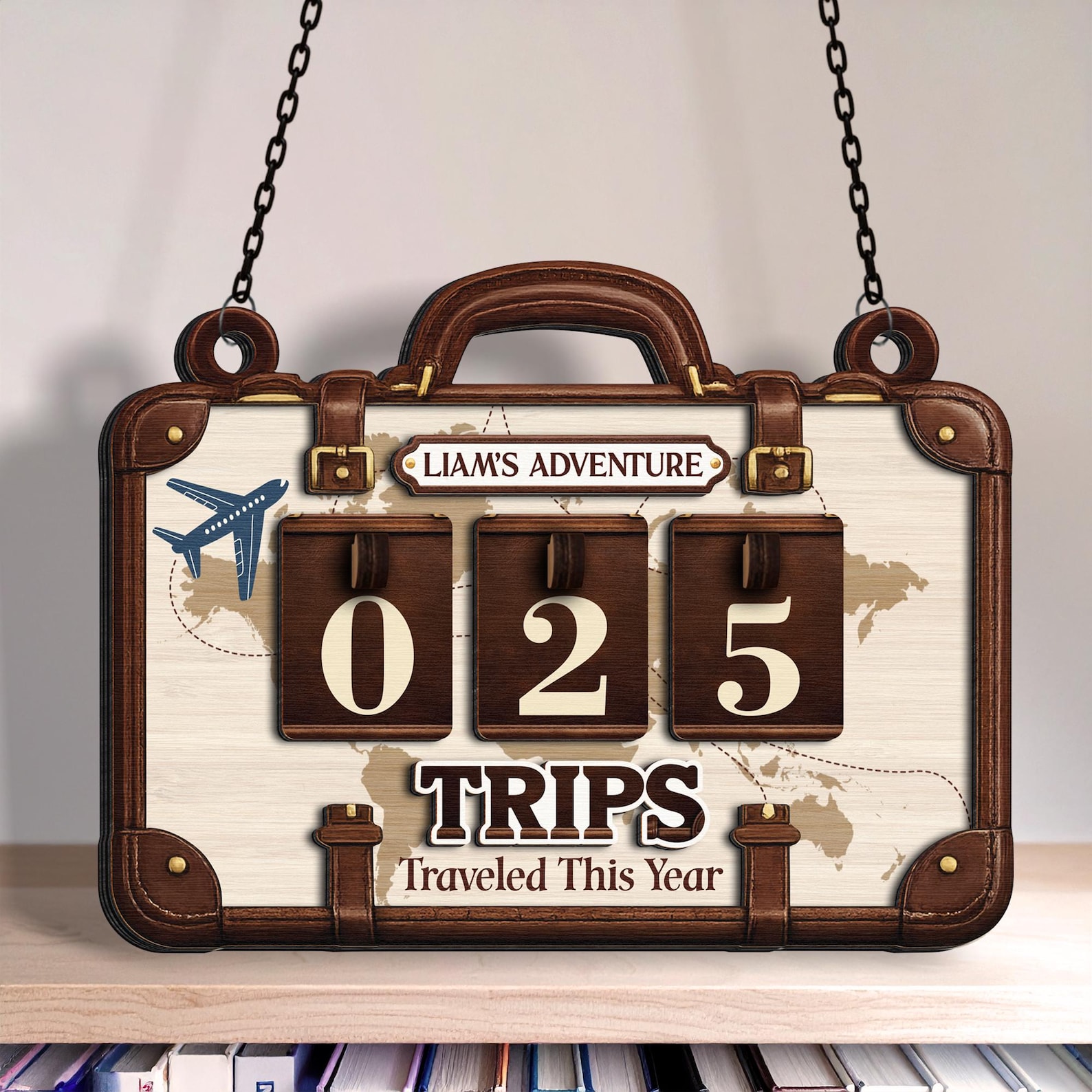 Custom Travel Trip Tracker Sign,journey Counter,travel Log Decor ...