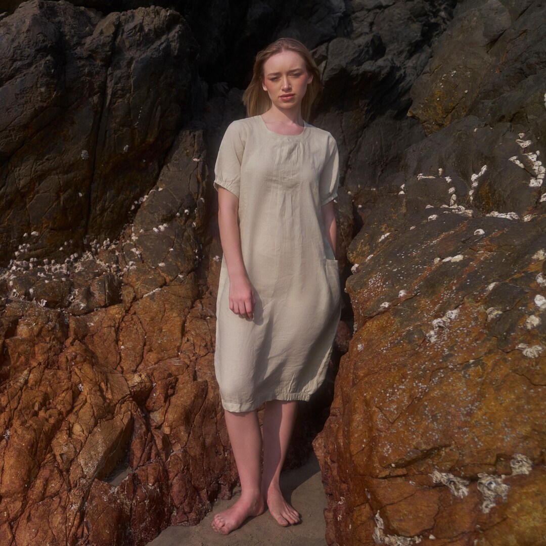 Organic Linen Midi Dress: Lightweight Summer Clothing - Etsy