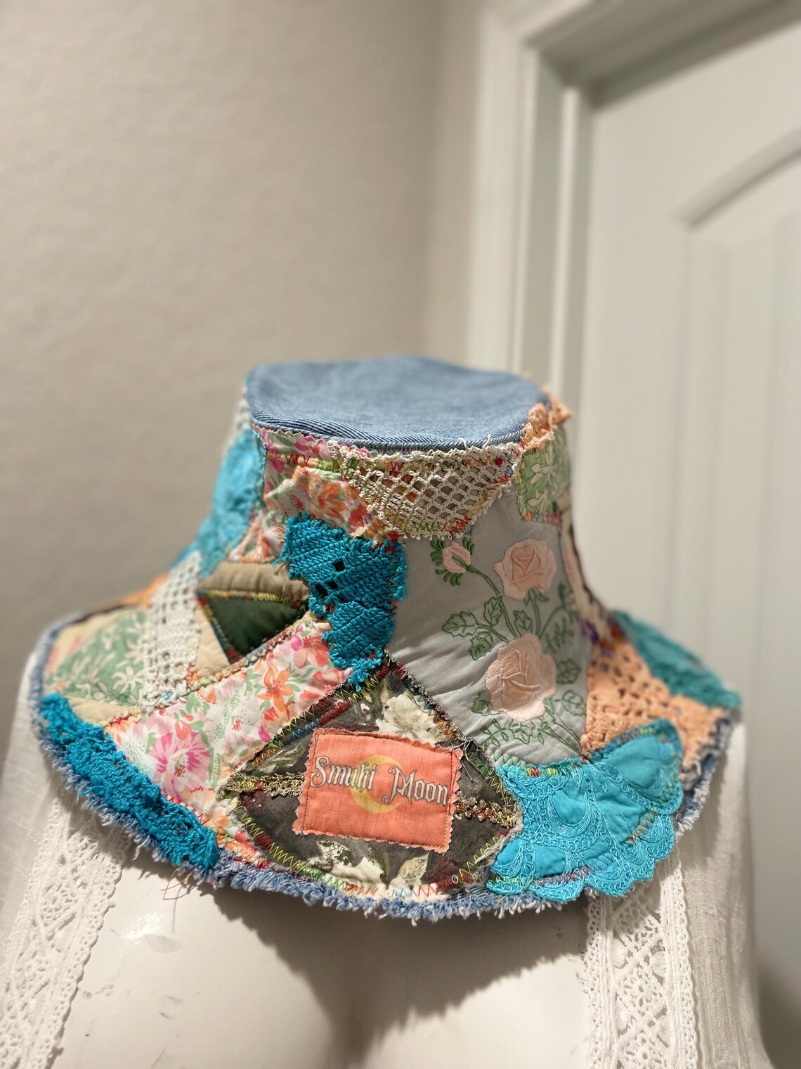 Scrappy Bucket Hat Quilted Handmade Cottagecore Boho Upcycled Hippie ...