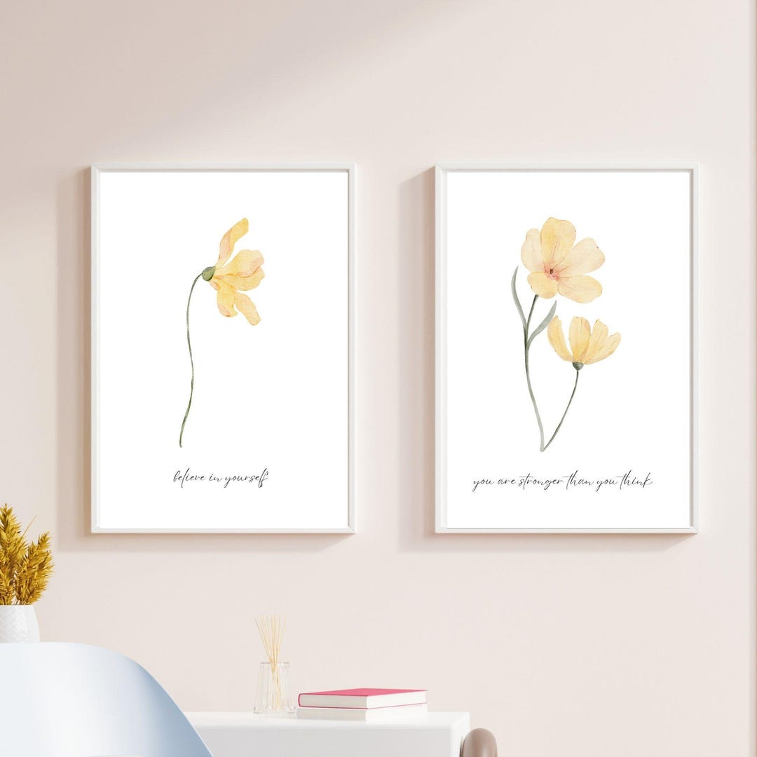Minimalist Motivational Quote Wall Art, Believe in Yourself Printable ...