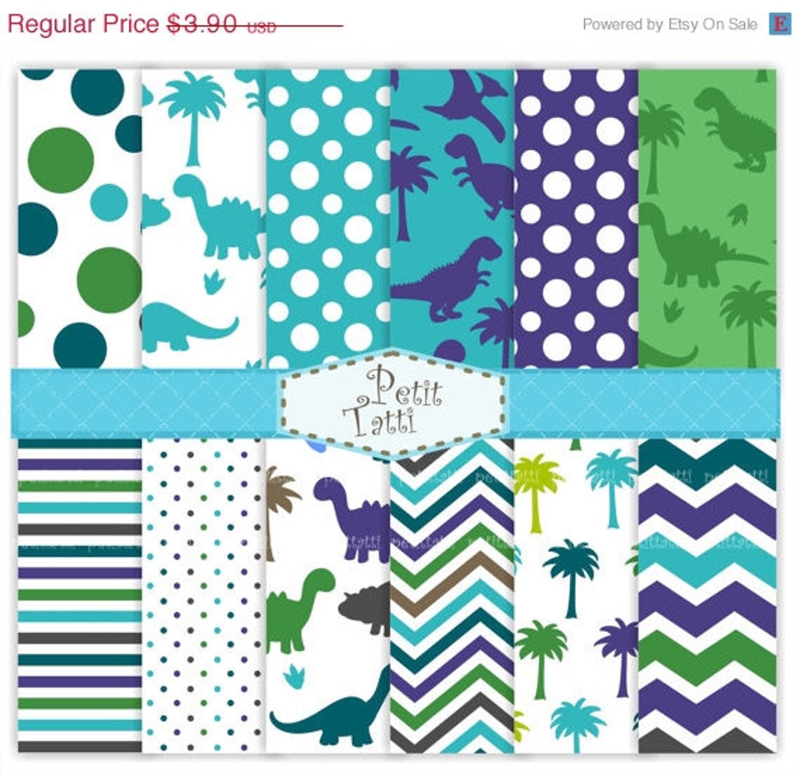ON SALE Dinosaur Digital Paper, Dinosaur Background, Boy Dinosaur, Cute ...