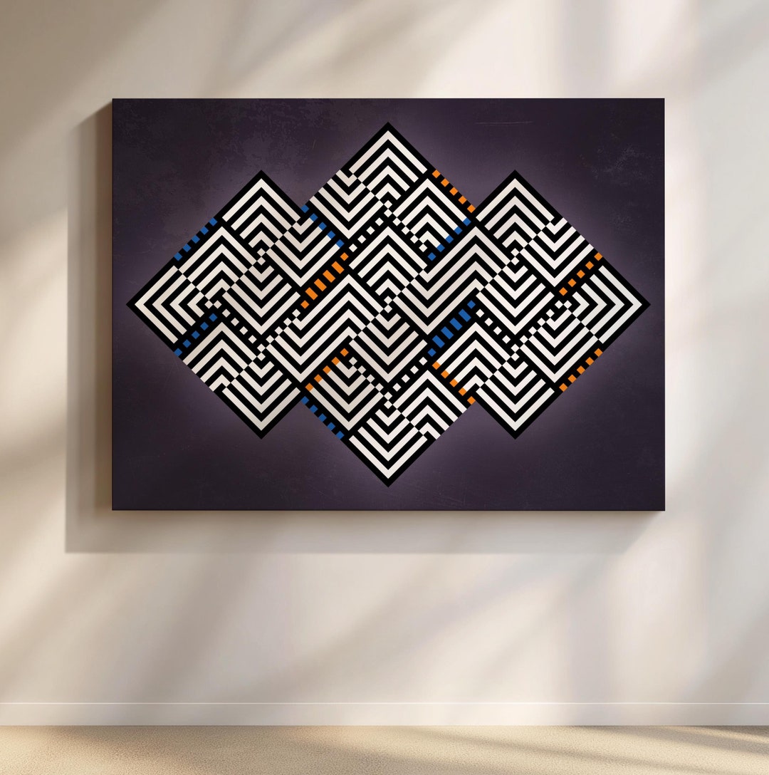 Op Art Vorticism Inspired Art Canvas - Etsy