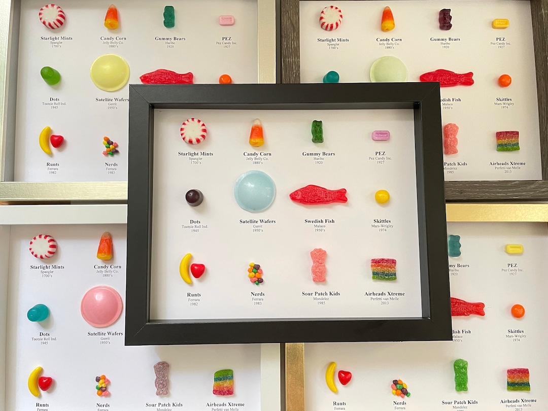 8x10 REAL Candy History of Candy Framed Specimen Chart Valentine - Etsy