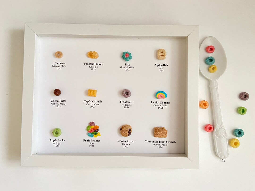 8x10 REAL Cereal History of Cereal | Style #2 Choose Frame Color ...