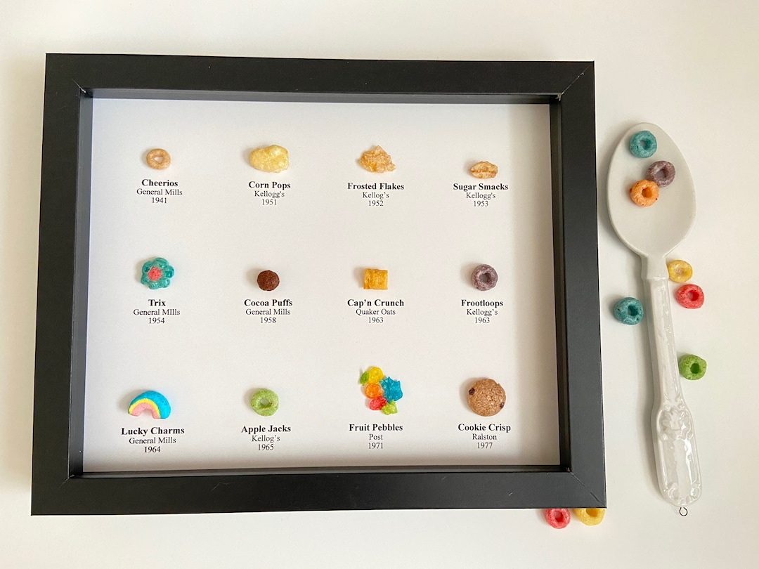 8x10 REAL Cereal History of Cereal Style 4 Choose Frame Color Ode to ...