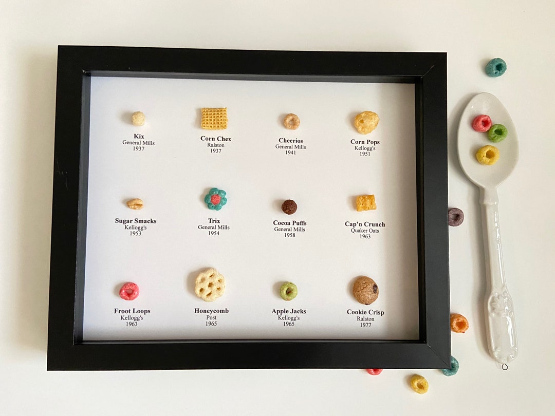 8x10 REAL Cereal History of Cereal Style #1 Choose Frame Color | Ode to ...