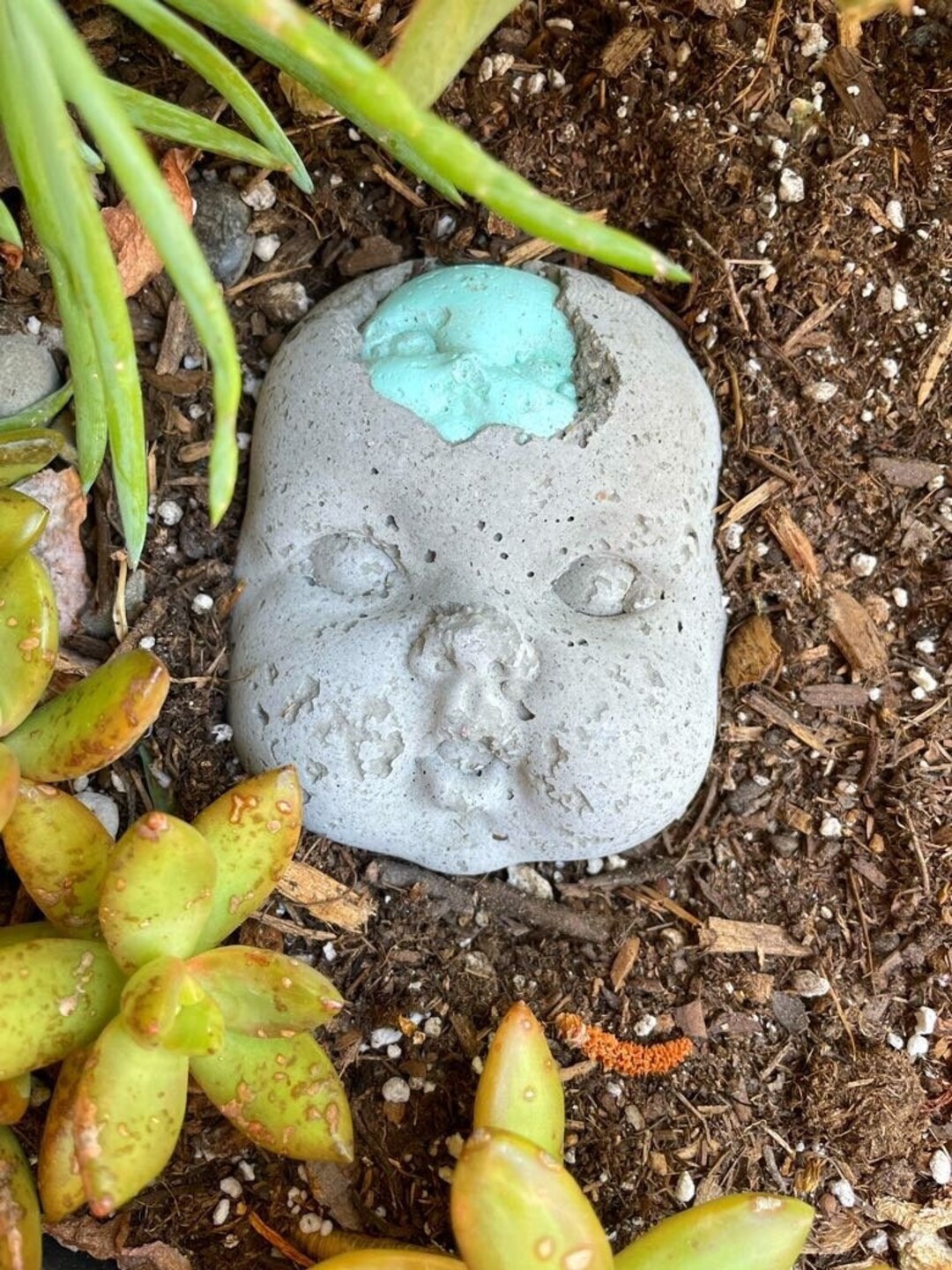 Parasite Face Concrete Baby Doll Head Face Planter Decoration Garden ...