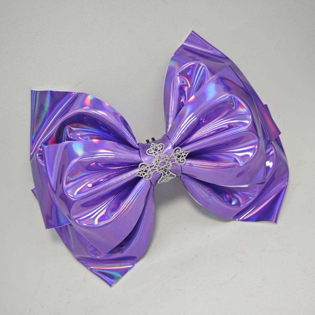 Holographic Purple Helmet Bow: Handmade Motorcycle Decoration - Etsy