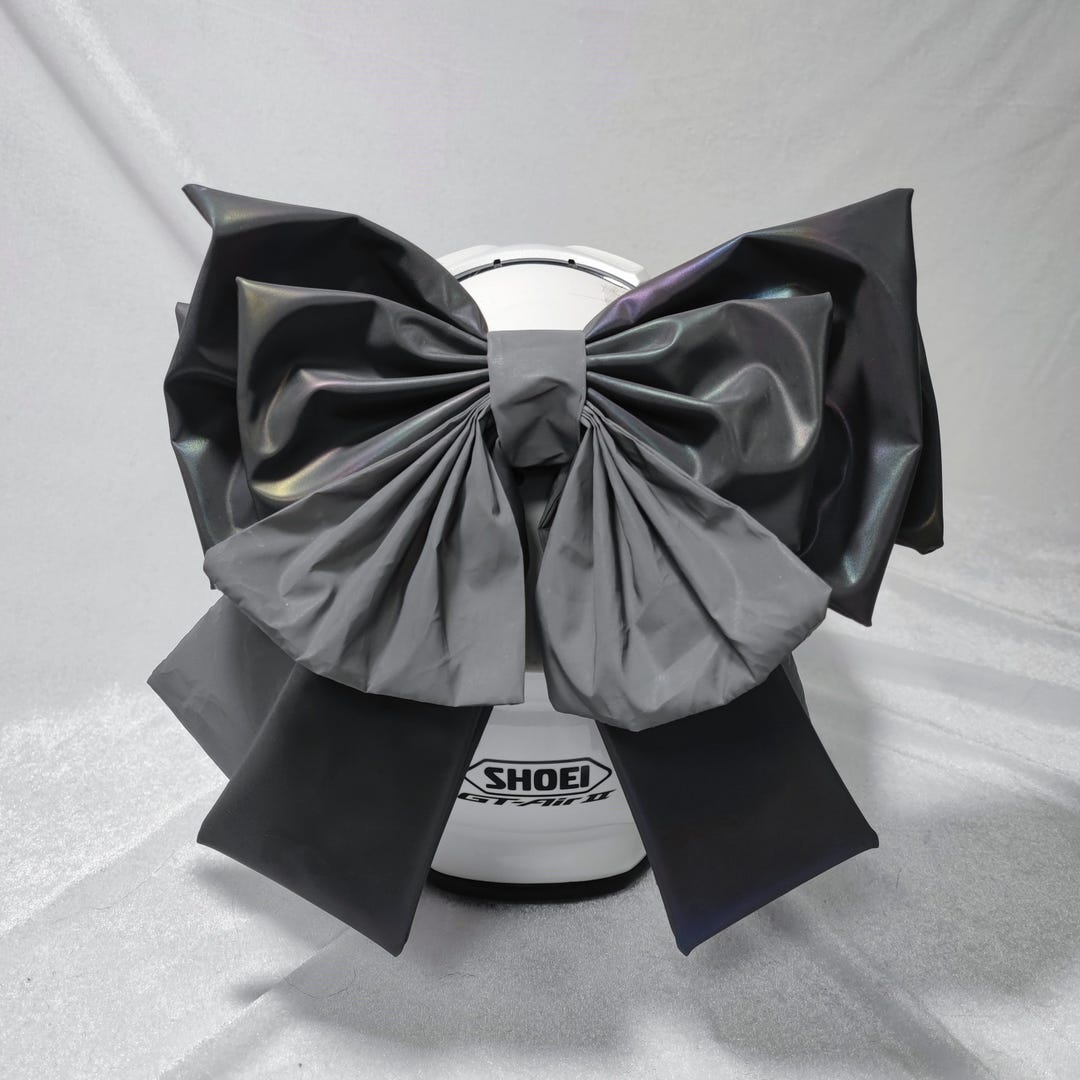 Matte Gray Helmet Bow: Gothic Motorcycle, Ski, Bike Decor - Etsy