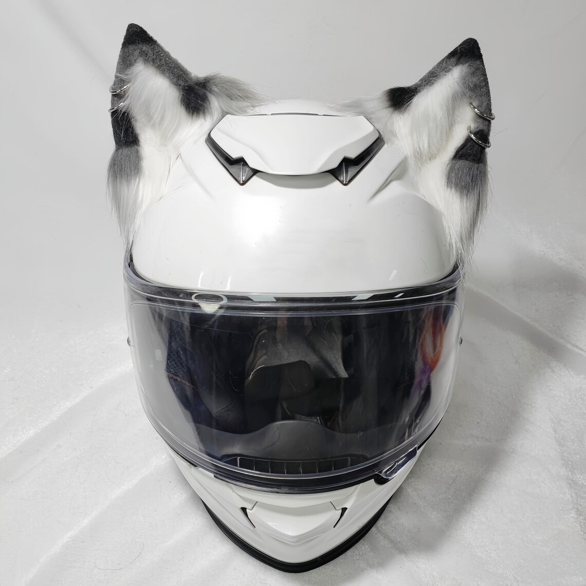Handmade Wolf Ears Motorcycle Helmet Cover: Furry Helmet Accessory - Etsy