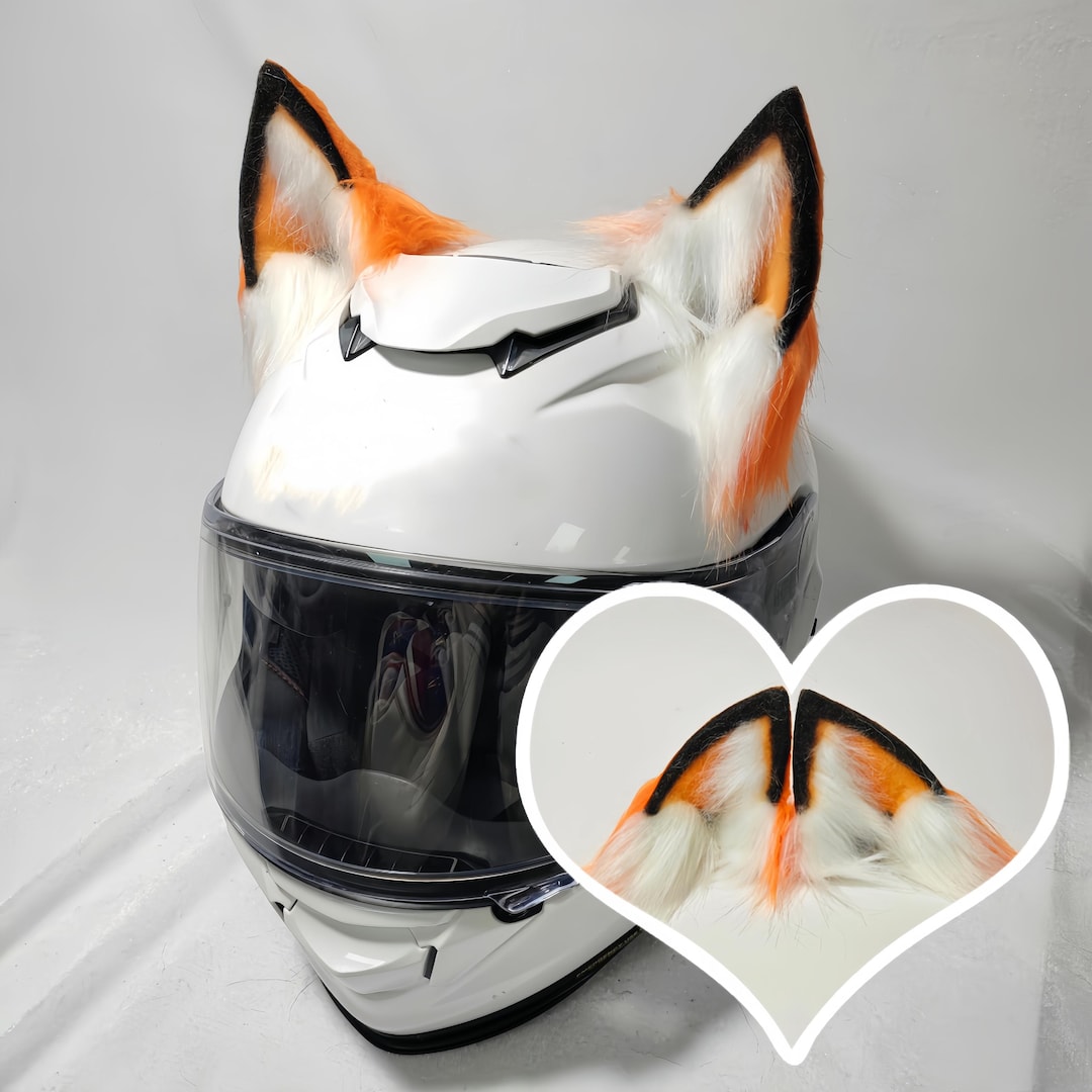 Two-tone Fox Ear Helmet Accessories Motorcycle Ski Bike Helmet ...