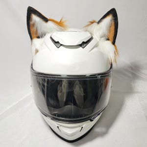 Two-tone Fox Ear Helmet Accessories: Gothic Punk Motorcycle Decor - Etsy