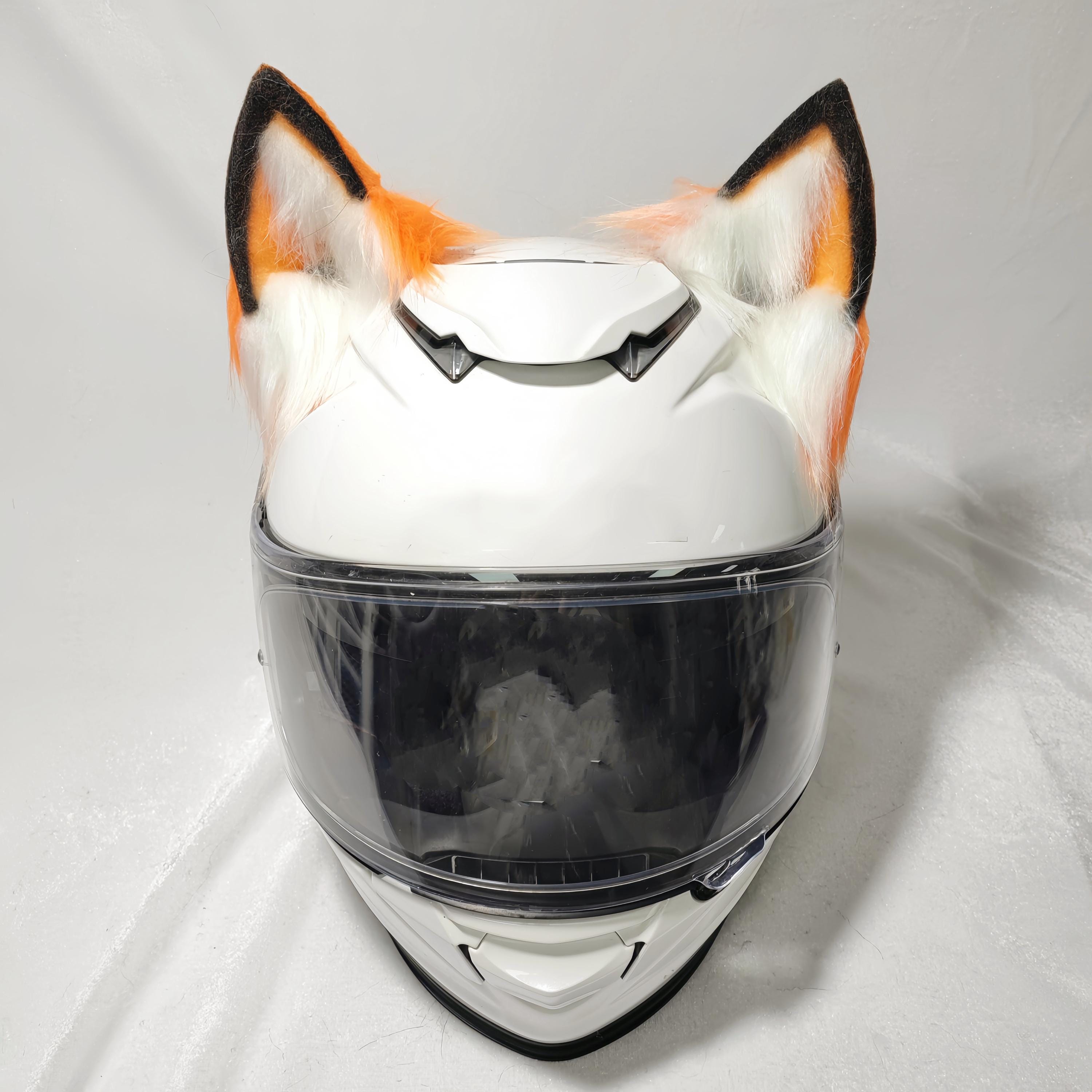 Two-tone Fox Ear Helmet Accessories: Gothic Punk Motorcycle Decor - Etsy