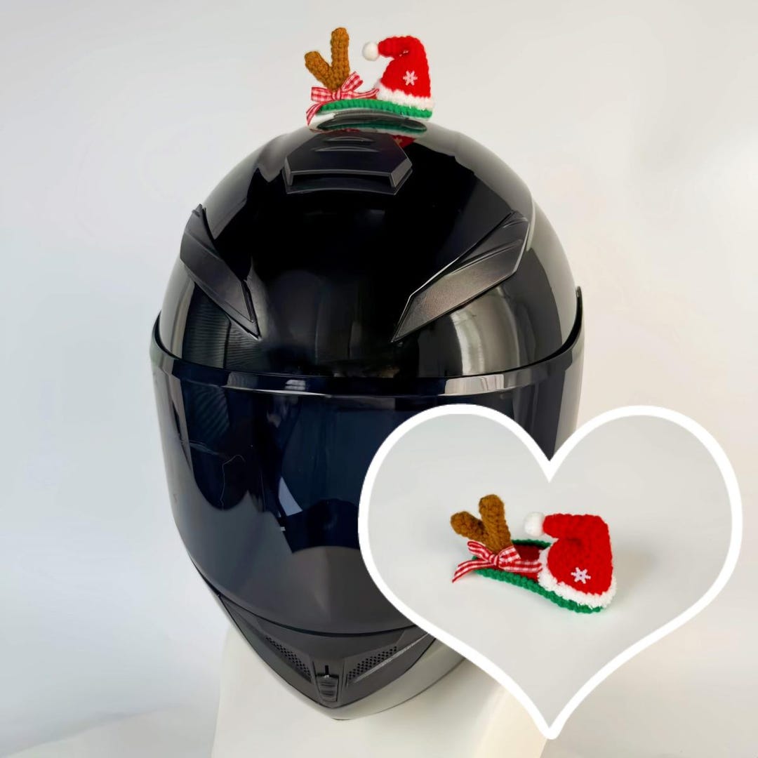Hand-knitted Christmas Tree Helmet Decor: Motorcycle, Ski, Bike - Etsy