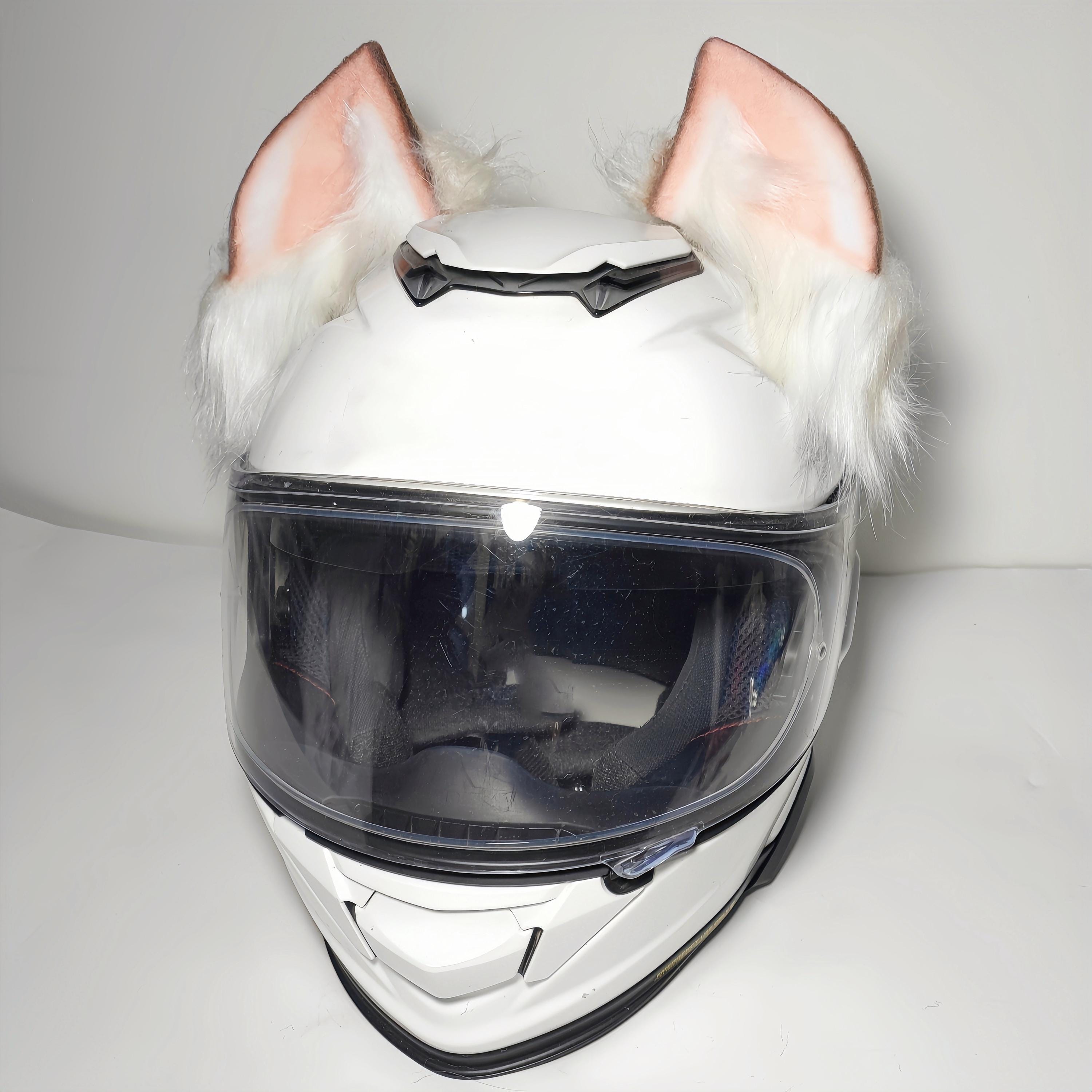 Fox Ears Helmet Decoration: Plush Motorcycle, Ski & Bike Accessory - Etsy