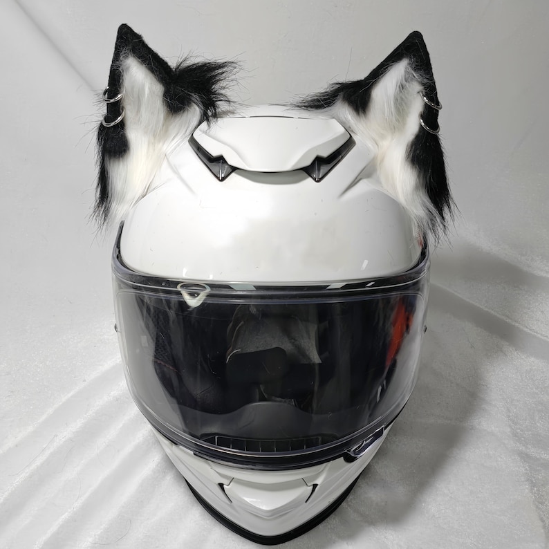Handmade Wolf Ears Motorcycle Helmet Cover: Furry Helmet Accessory - Etsy