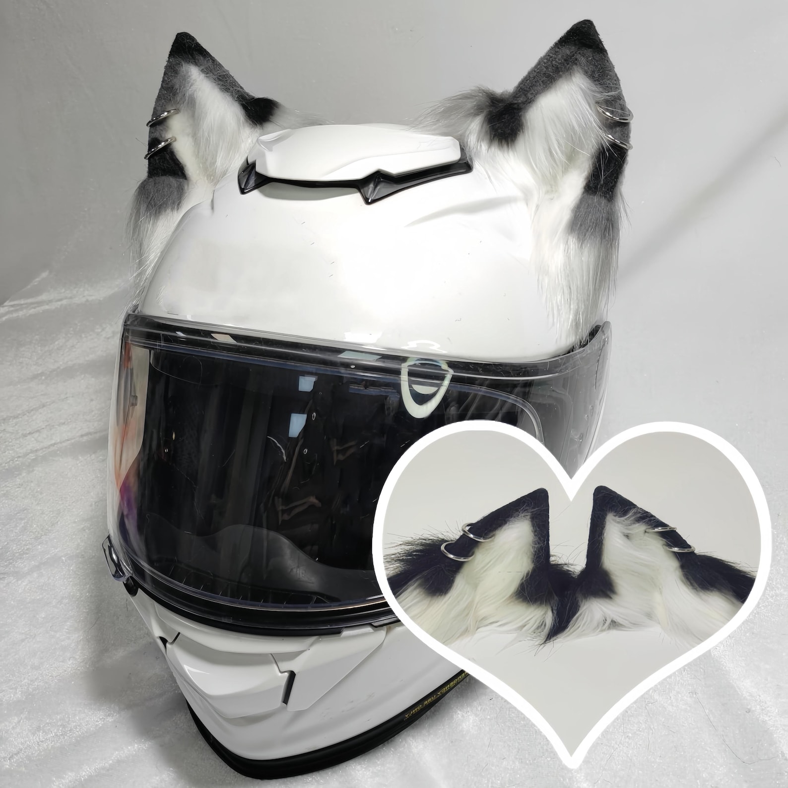 Handmade Wolf Ears Motorcycle Helmet Cover: Furry Helmet Accessory - Etsy