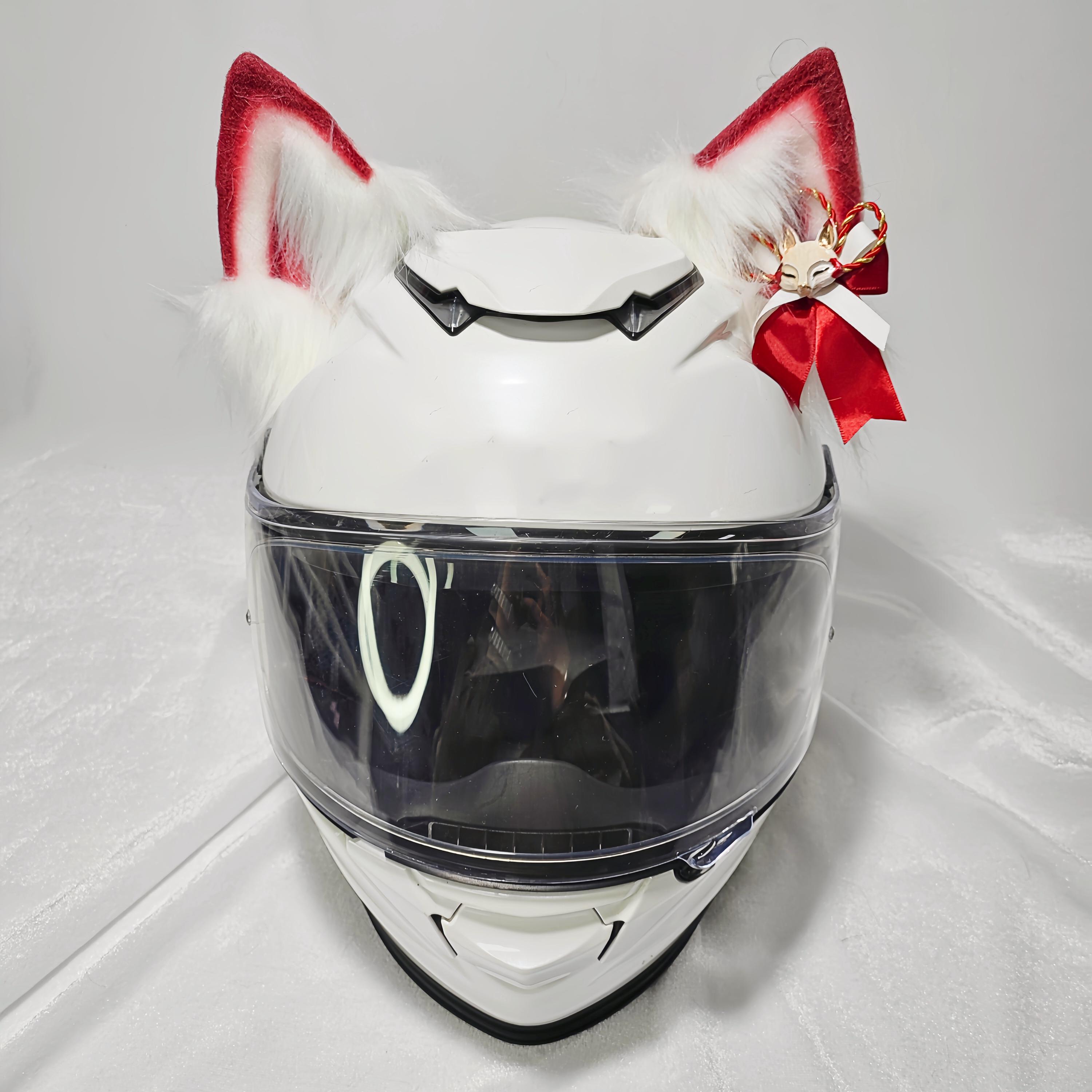 Red Fox Faux Fur Helmet Ears: Motorcycle, Ski, Bike Decoration - Etsy