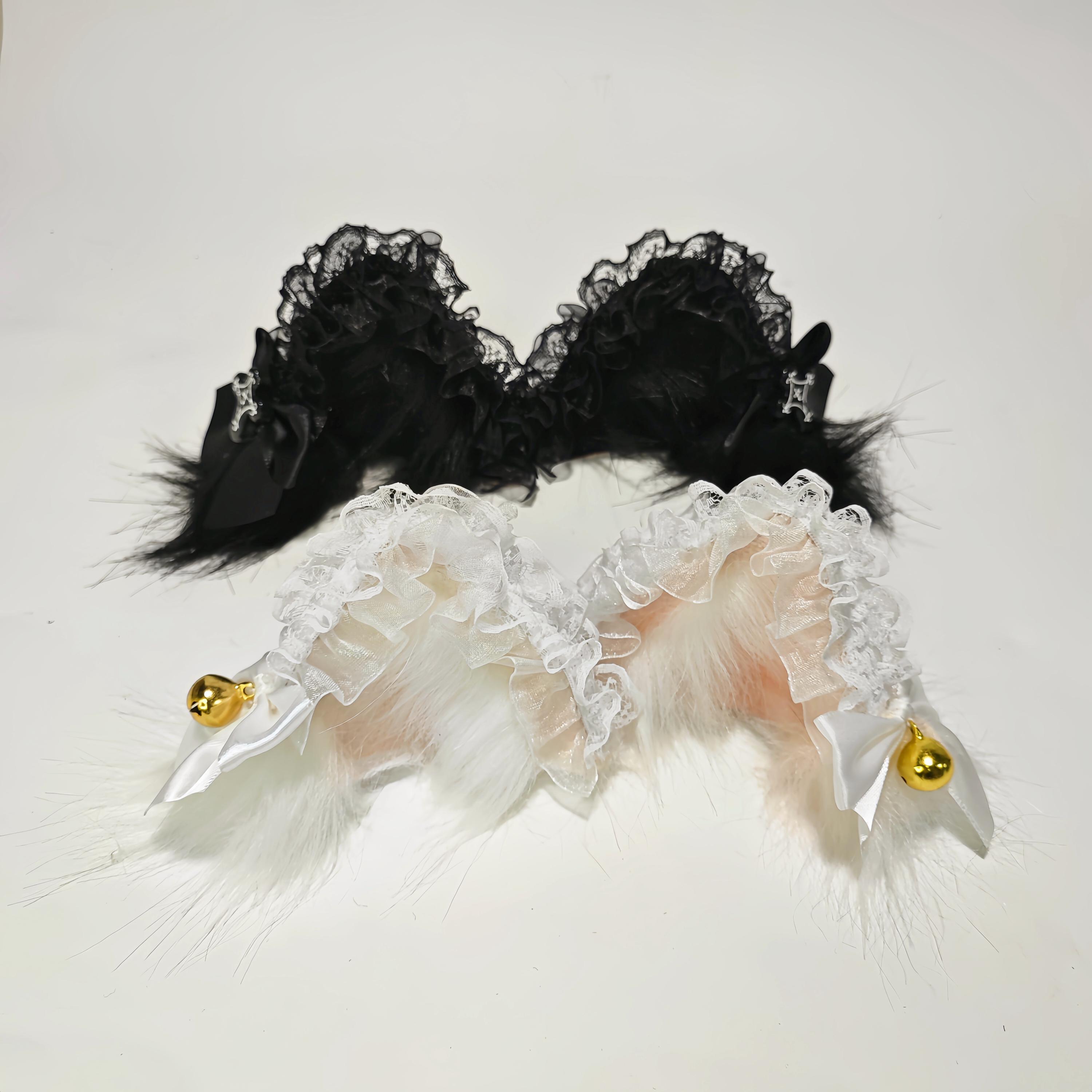 Furfur Cat Ears on Helmet Motorcycle Accessory Ski and Bicycle Riding ...