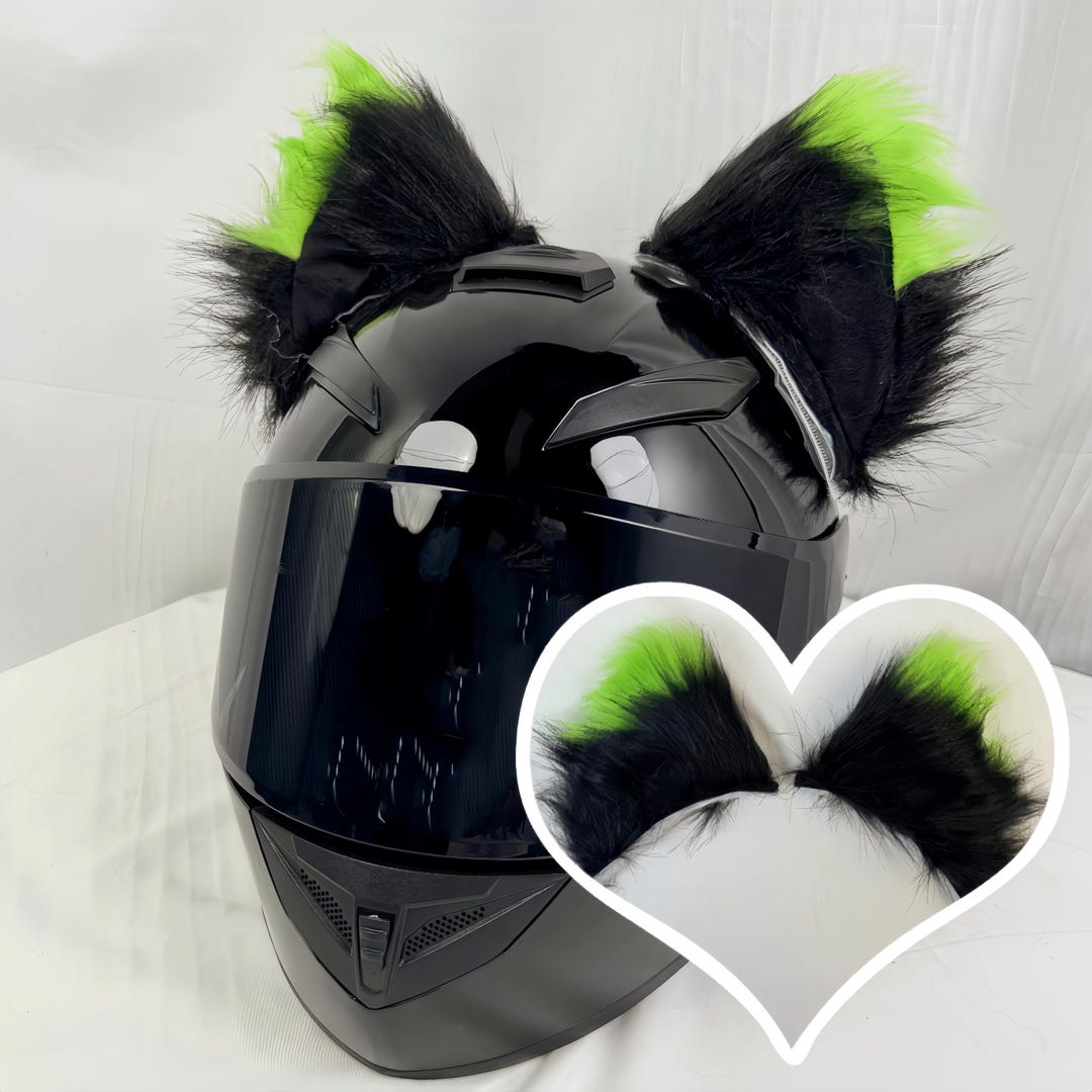 Furry Helmet Ears: Motorcycle, Ski, Bike Helmet Accessory - Etsy