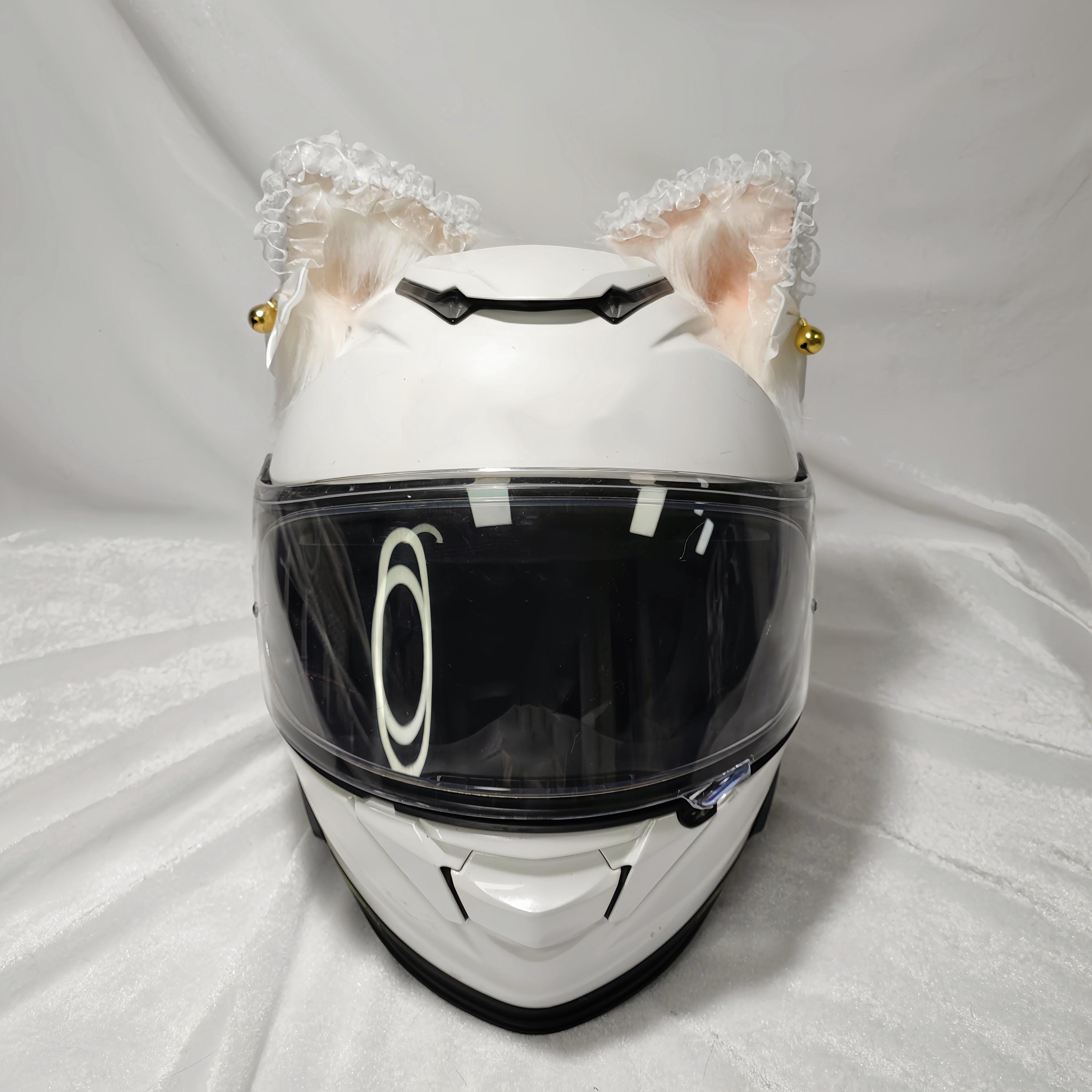 Furfur Cat Ears on Helmet Motorcycle Accessory Ski and Bicycle Riding ...
