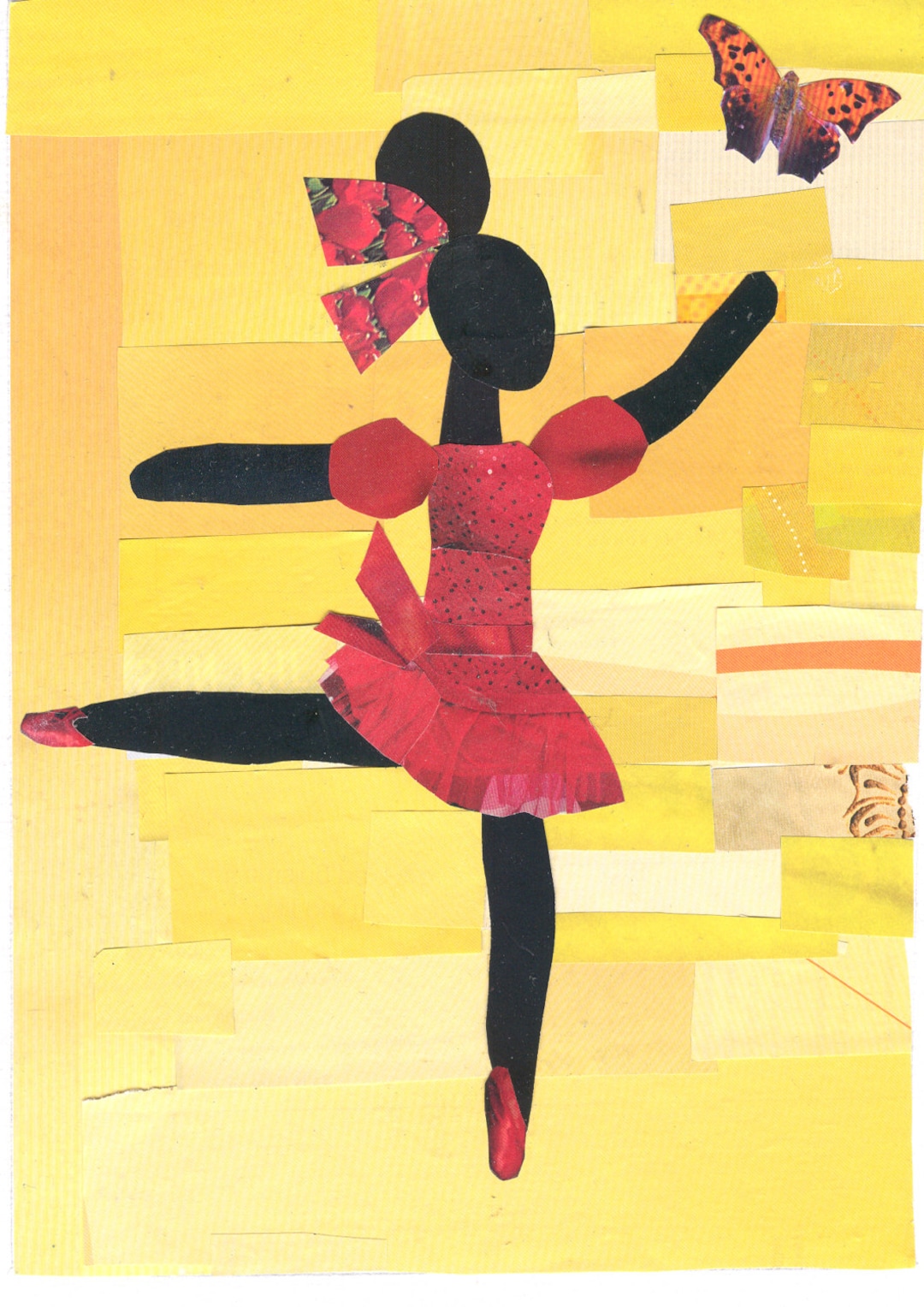 Red Tutu Original Collage Black Ballerina Ballet - Etsy