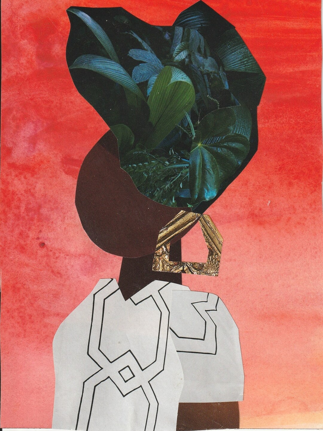 Bamboo Original Art Collage African American - Etsy