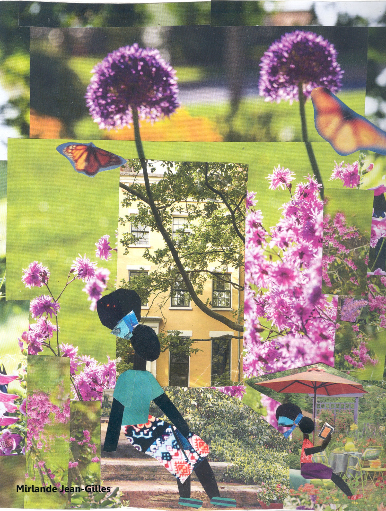 Stoop Sitting Collage African American Art 8x10 - Etsy