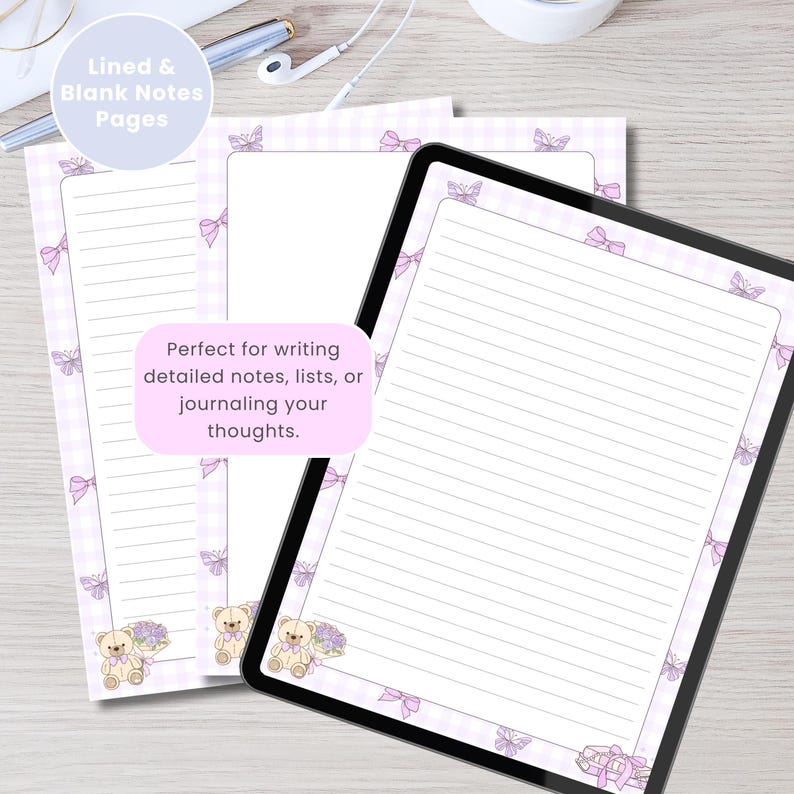 Coquette Little Bear Digital and Printable Planner: Daily, Weekly ...