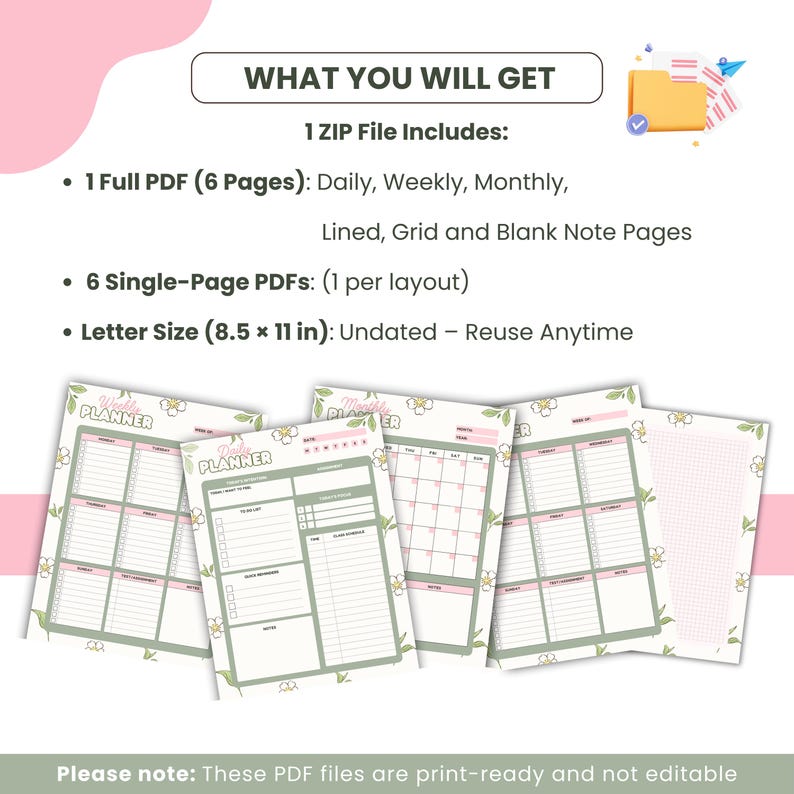 Student Academic Planner: Digital, Printable, Daily, Weekly, Monthly ...