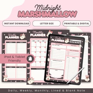 Kawaii Ghost Halloween Digital and Printable Planner, Dark Pastel To-do ...