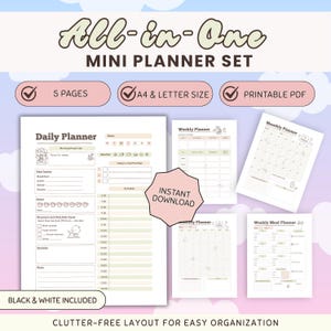 All in One Printable Planner Bundle for Busy Women, Daily Weekly ...