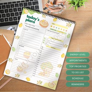 Colorful Kawaii Lemon Focus Planner, Cute Undated Daily and Weekly PDF ...