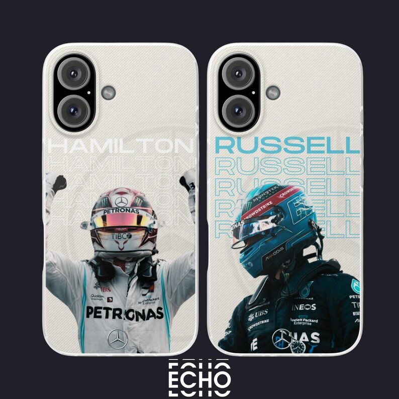 Lewis Hamilton X George Russell Mercedes F1 Phone Cover for iPhone 16 ...