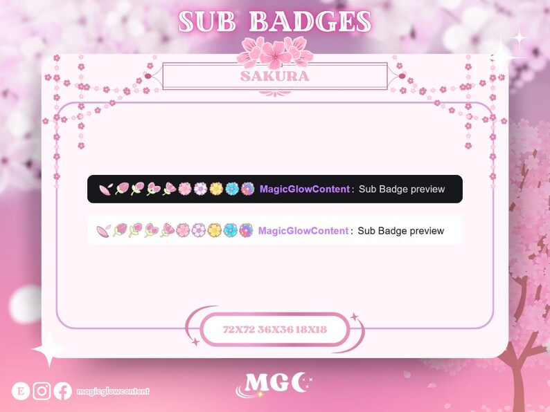 Twitch Badges Sakura Pink Rainbow | Cherry Blossom | Cute | Cherry ...