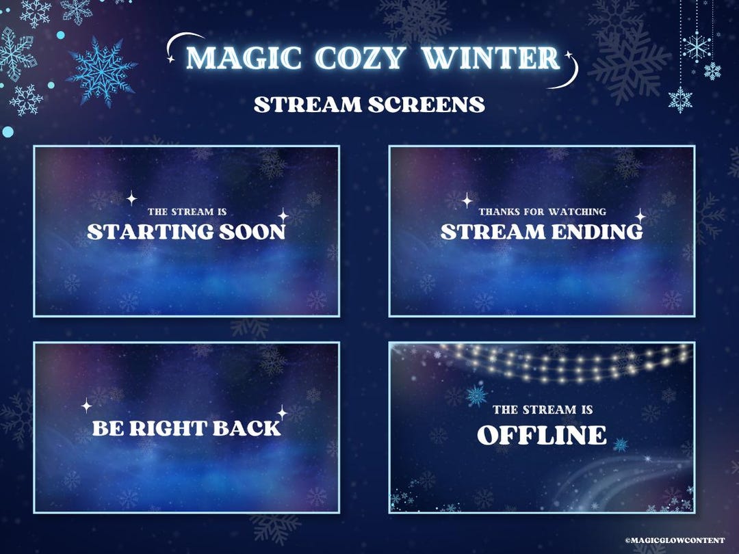 Magic Cozy Winter Twitch Stream Screen - Animated Screens, Cute Alerts ...