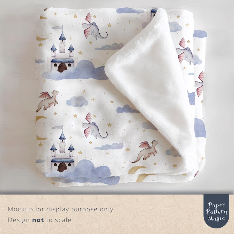 Watercolor Dragon Seamless Pattern, Digital File, Baby Fabric, Non ...