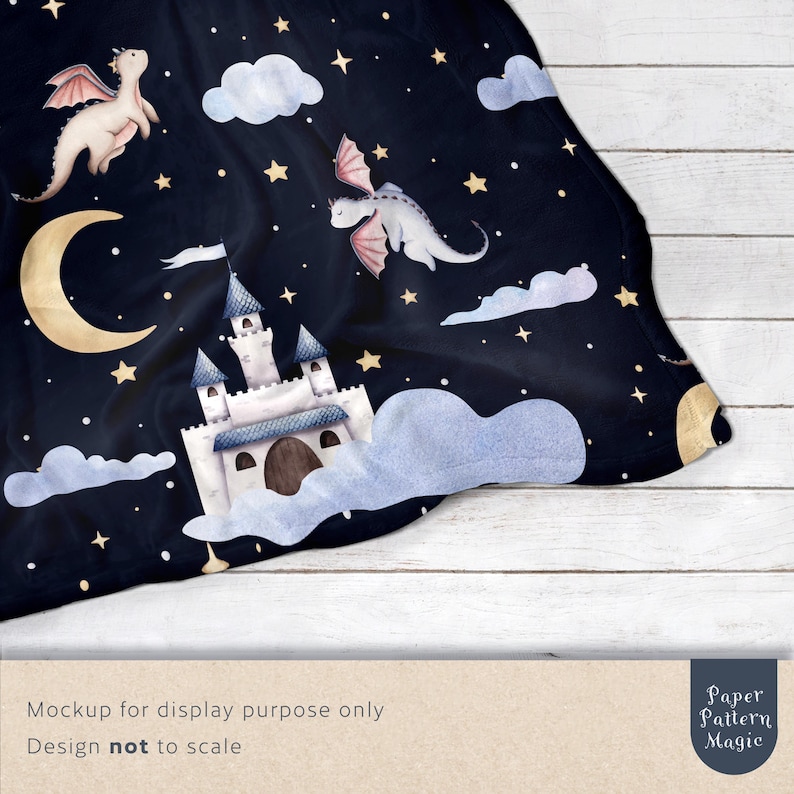 Watercolor Dragon Seamless Pattern, Digital File, Baby Fabric, Non ...