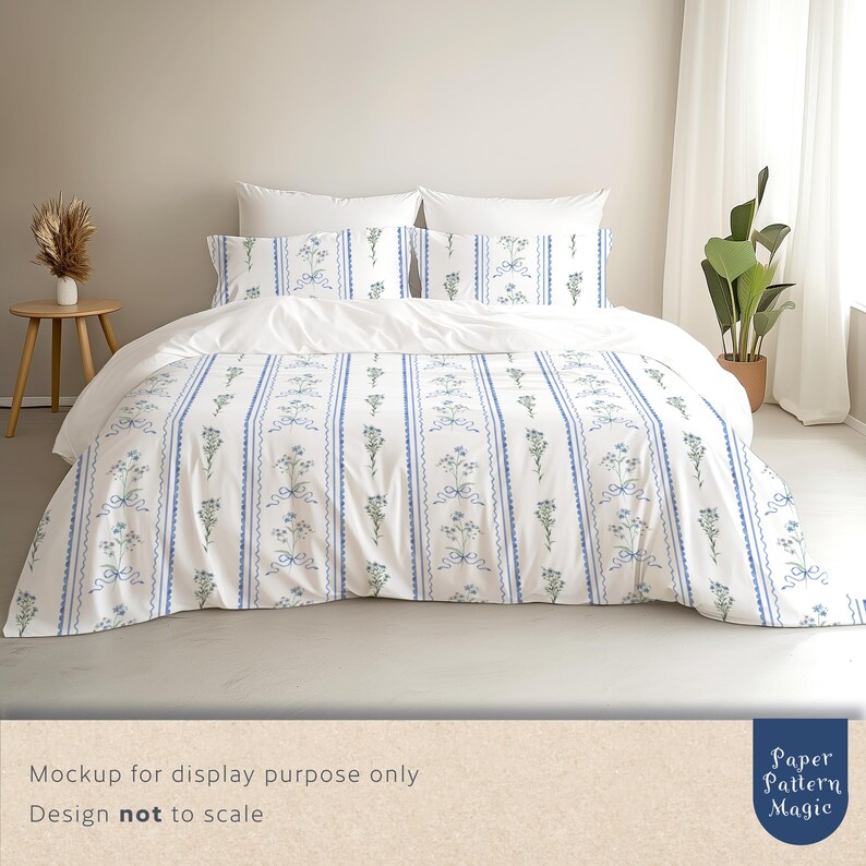 Grandmillennial Dusty Blue Flowers Watercolor Clipart Cottagecore ...