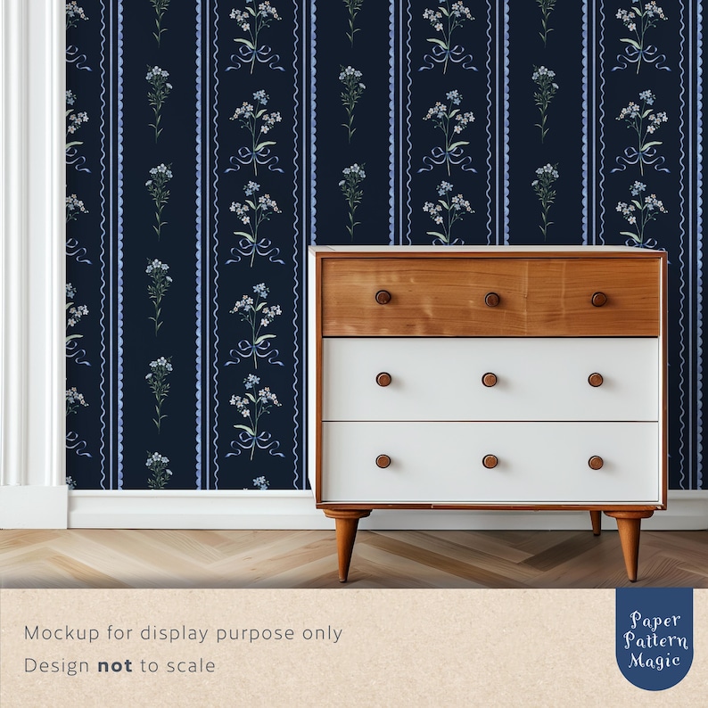 Grandmillennial Dusty Blue Flowers Watercolor Clipart Cottagecore ...